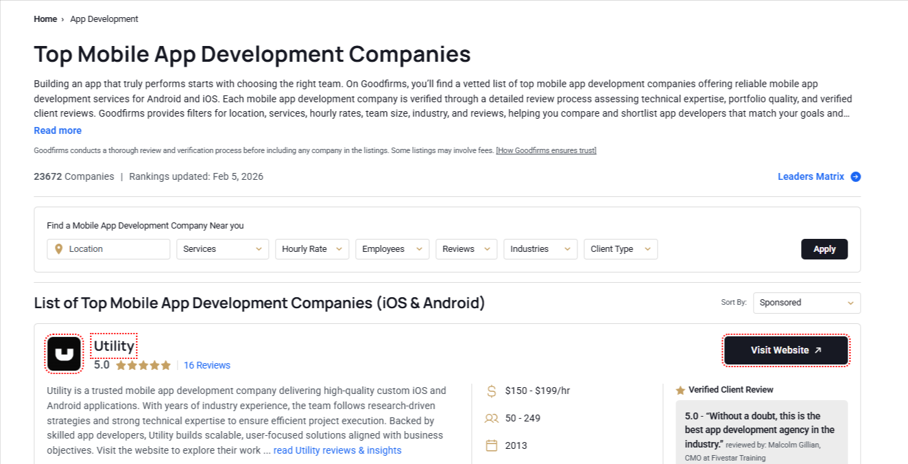 Goodfirms Reviews & Ratings 2026